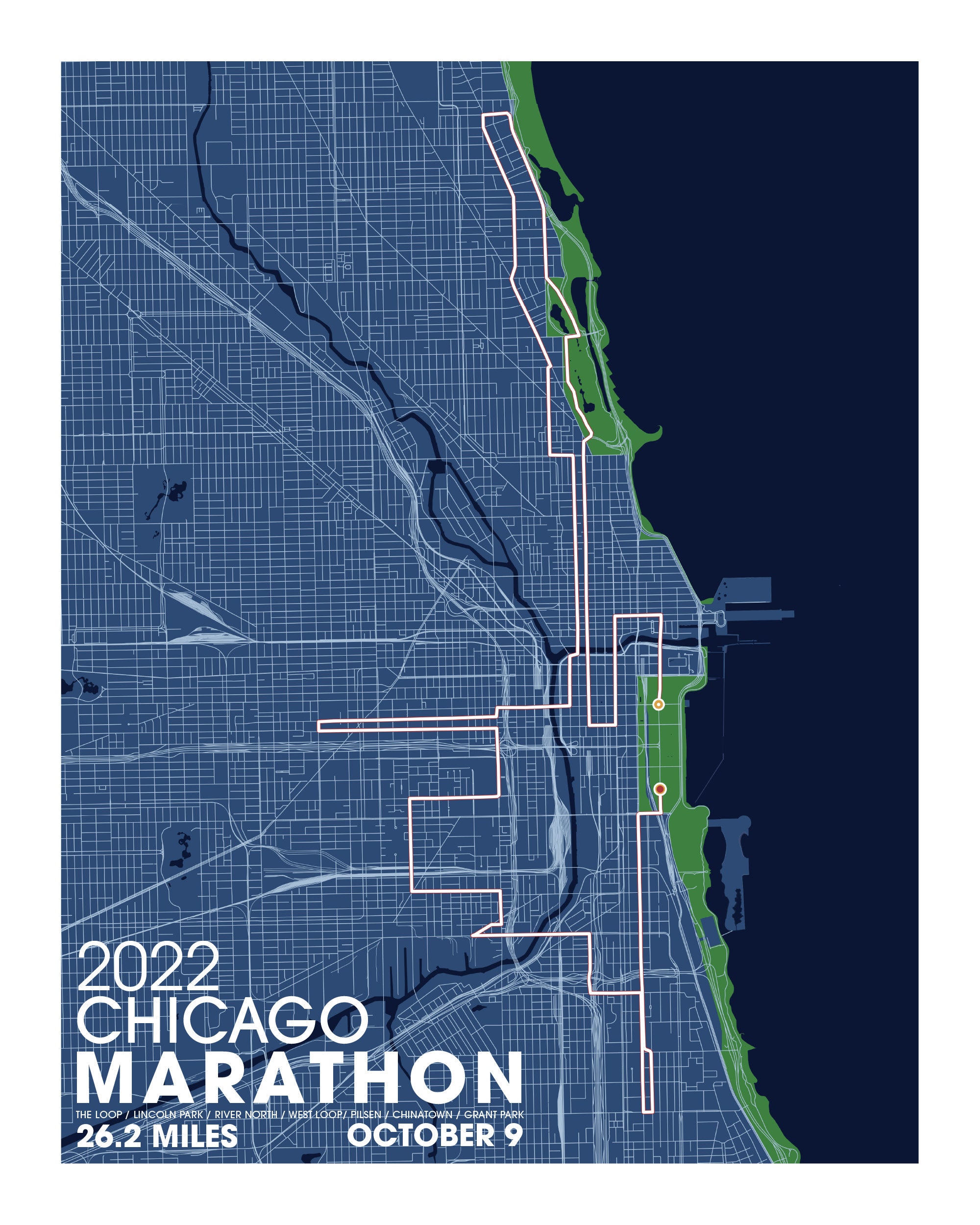 Chicago Marathon 2022 Course Map