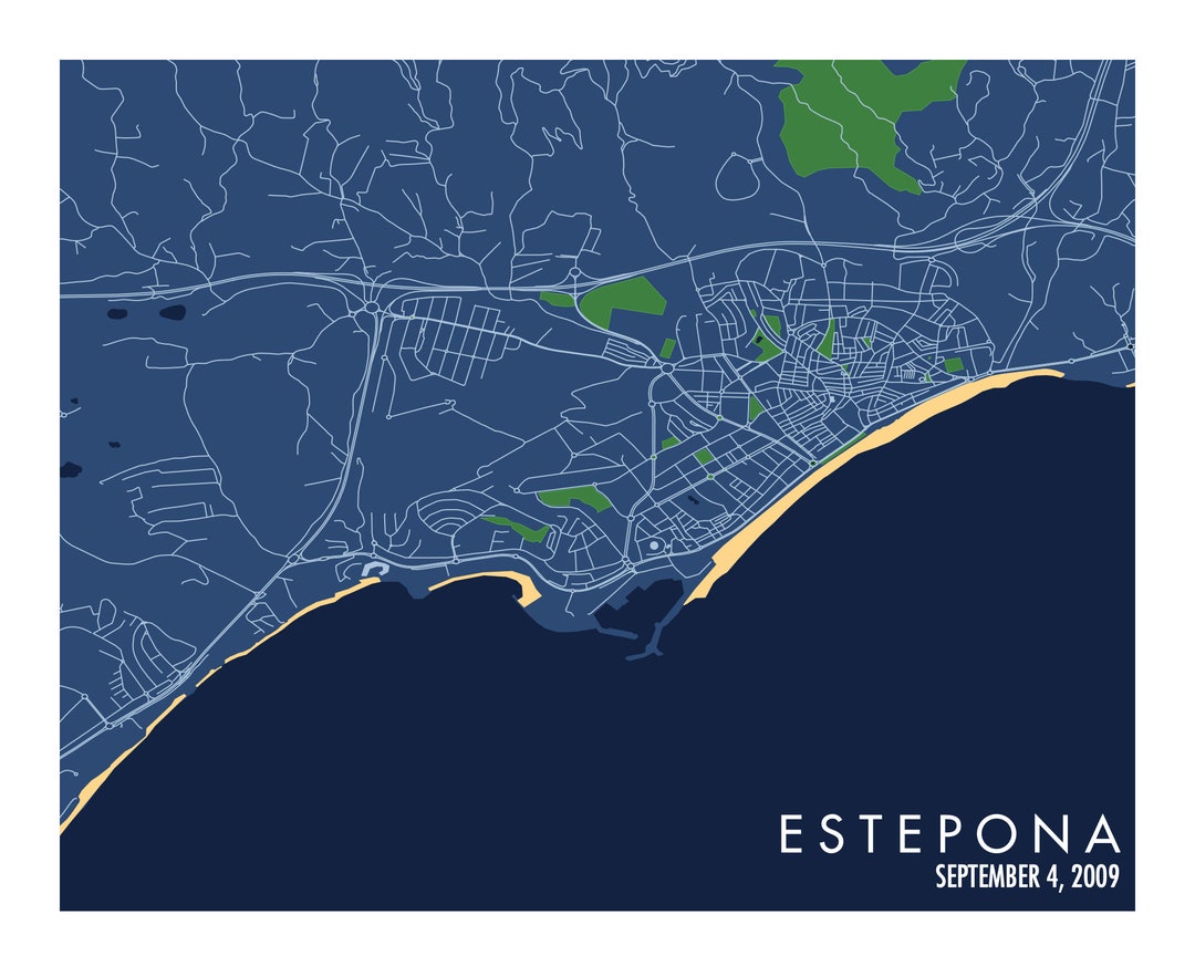 Estepona Spain Custom Map - Etsy