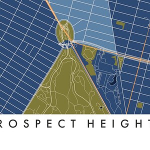 Prospect Heights Brooklyn Map Print / impresión en papel sin - Etsy España