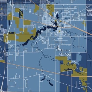 Hobart Indiana Map Print Wall Art - Etsy
