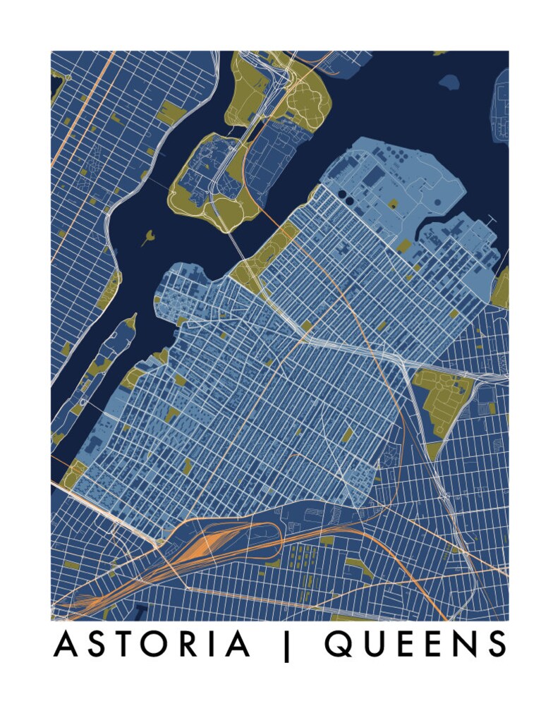 Digital Download Astoria Queens Map - Etsy