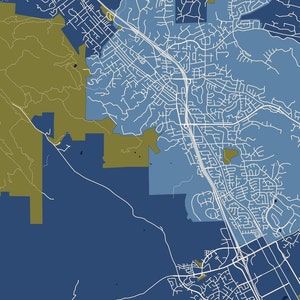 Danville California Map Print / Wall Art / Unframed Paper Print - Etsy