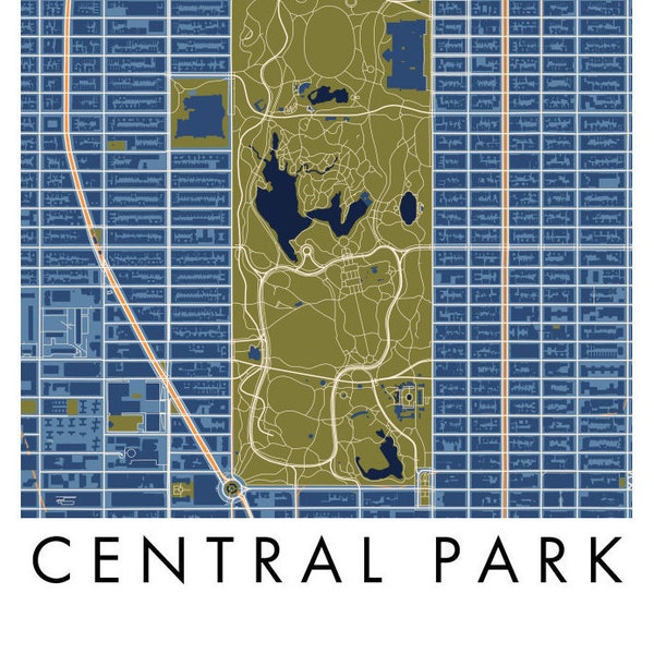 Central Park Map Print - Etsy