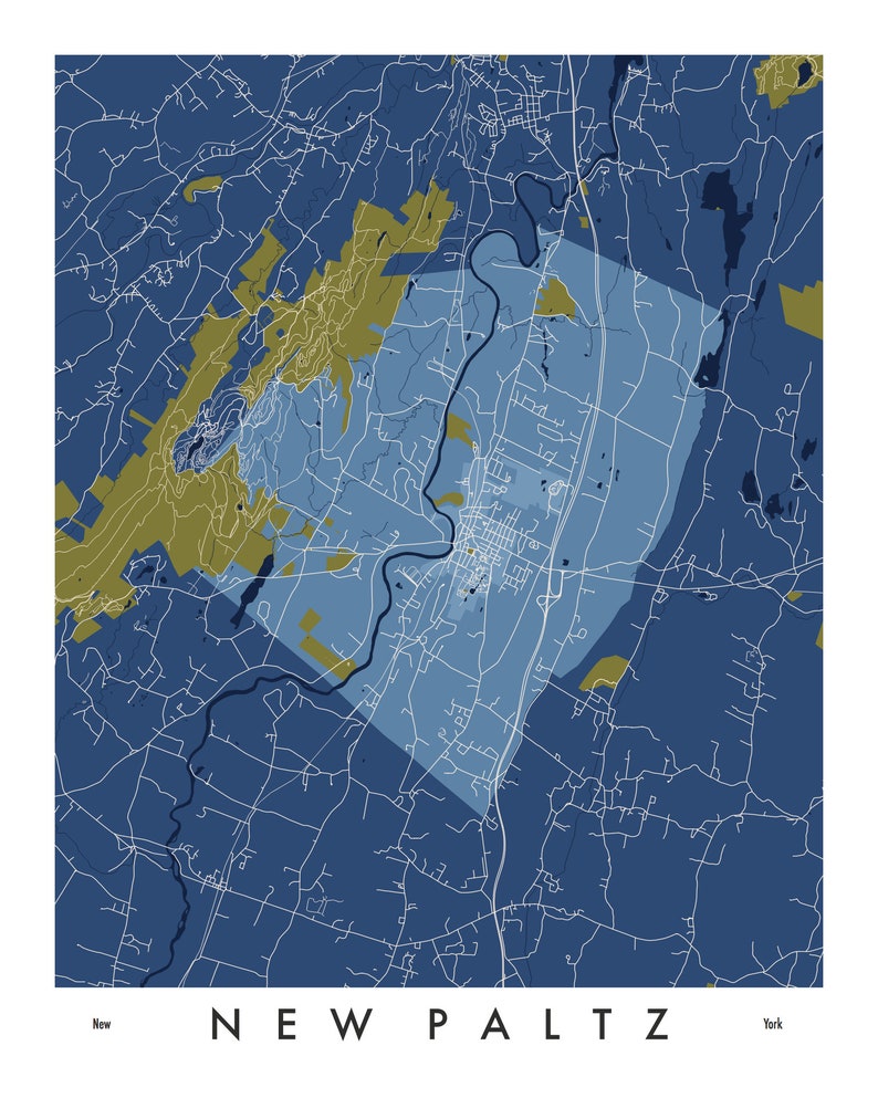 New Paltz NY Map / Printable Digital Download - Etsy