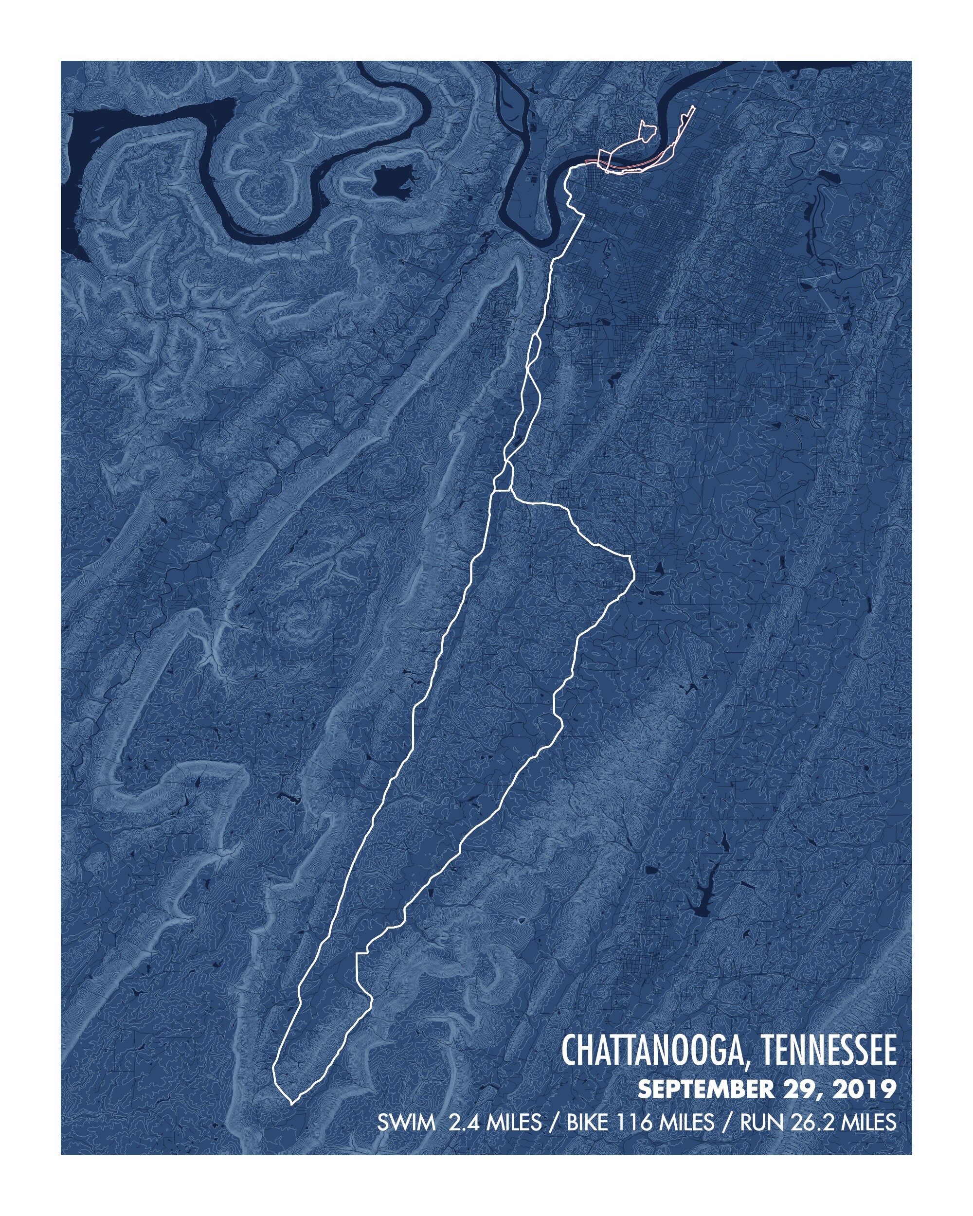 Ironman Chattanooga Tennessee 2019 Map Print / Finisher Gift - Etsy