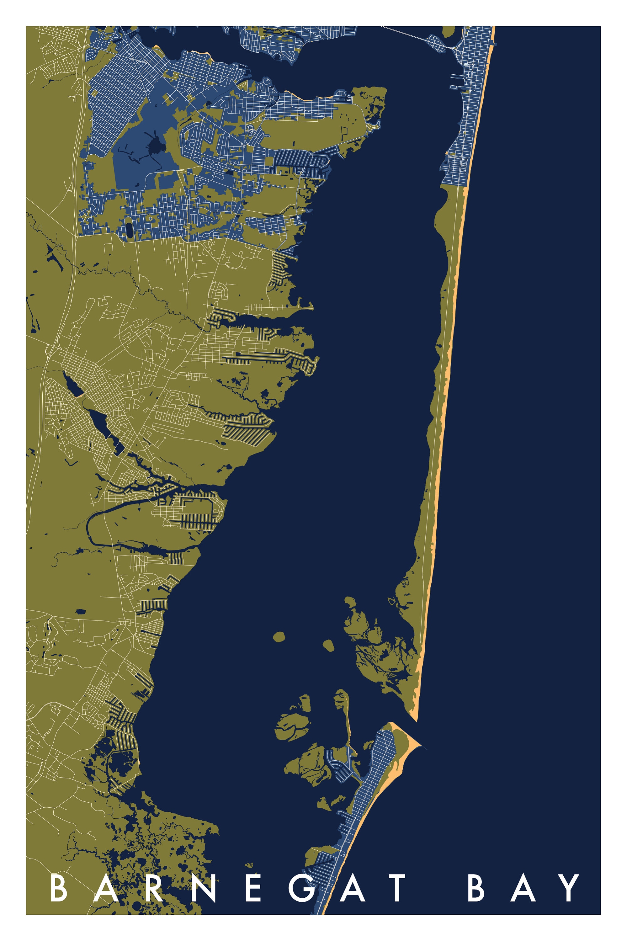 Digital Download Barnegat Bay New Jersey Map - Etsy