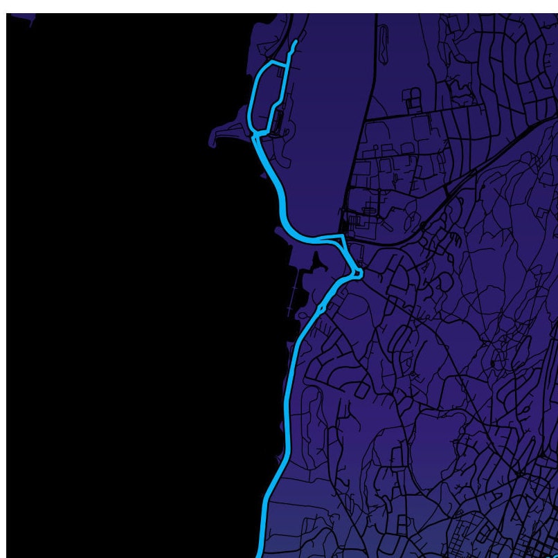 2019 Midnight Sun Marathon Map Print / Tromso Norway / - Etsy