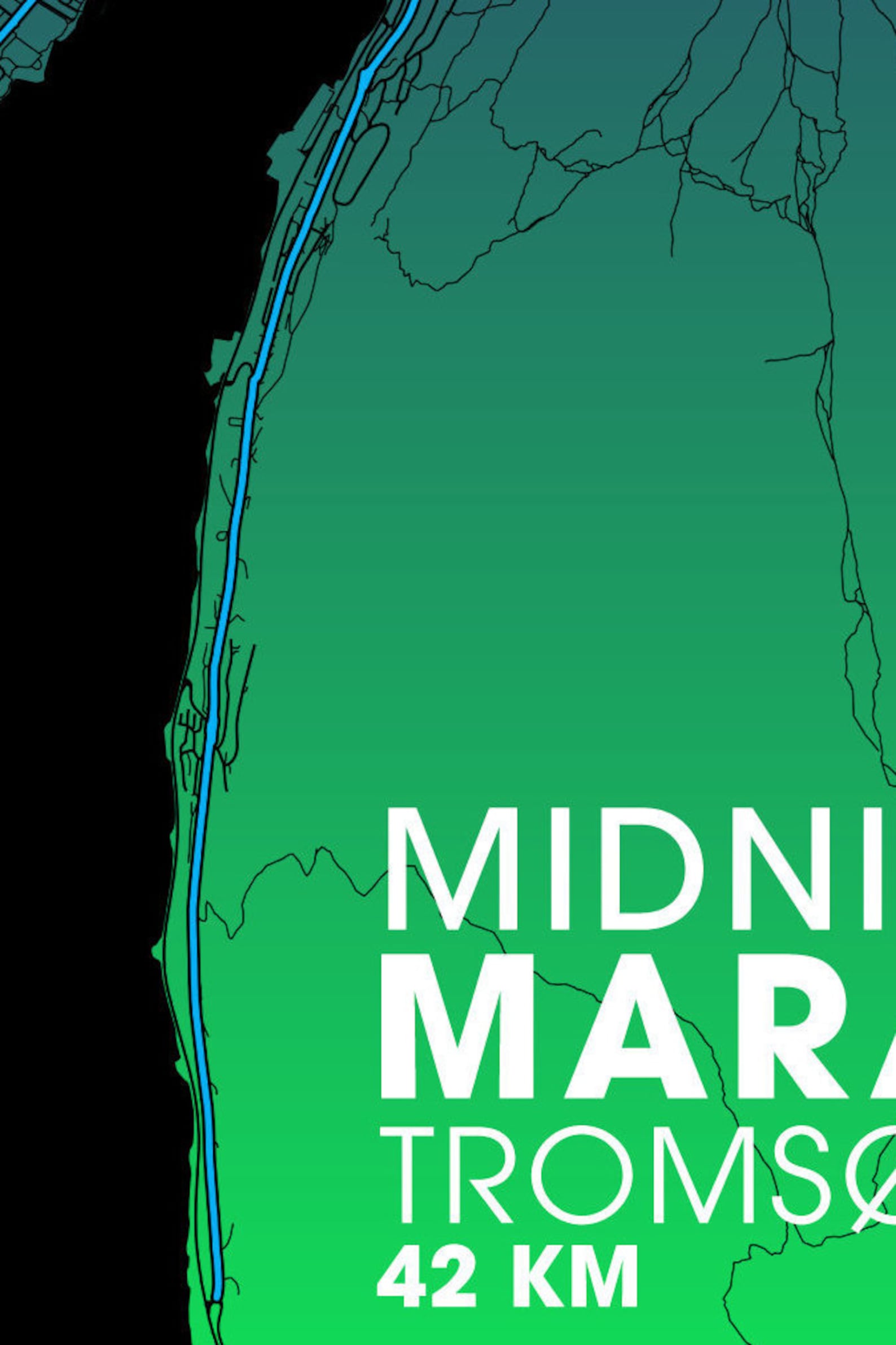 2019 Midnight Sun Marathon Map Print / Tromso Norway / - Etsy