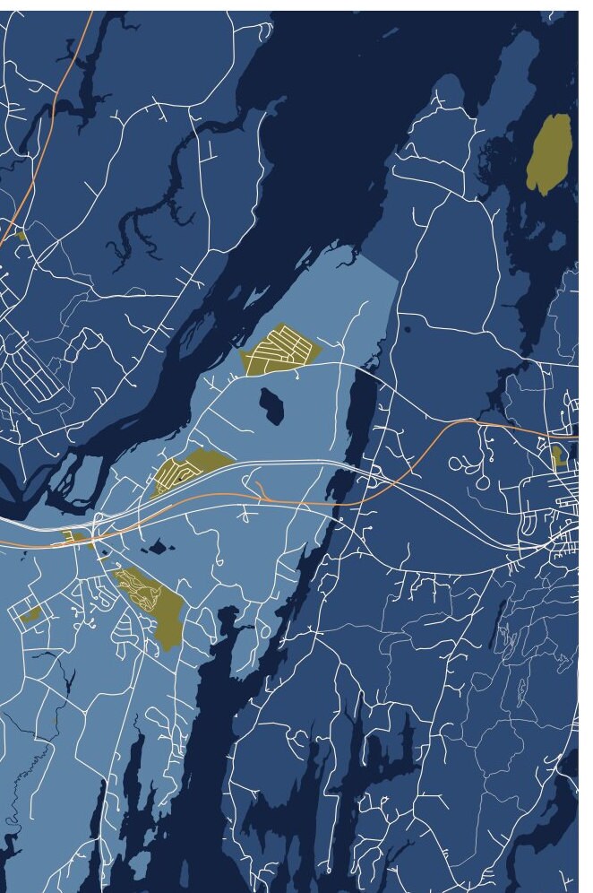 Brunswick Maine Map Print / Unframed Paper Print - Etsy