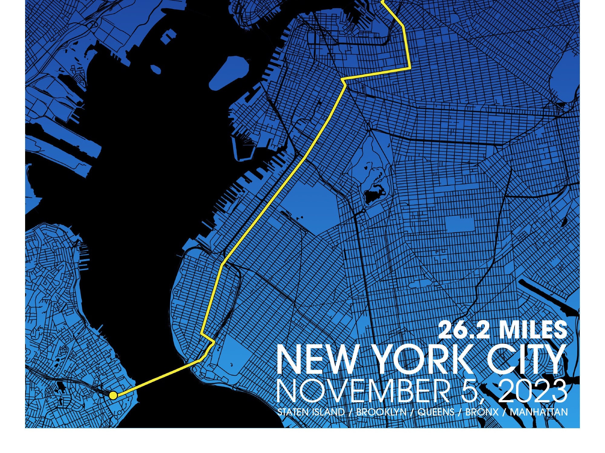 Digital Download 2023 NYC Marathon Map Poster - Etsy UK