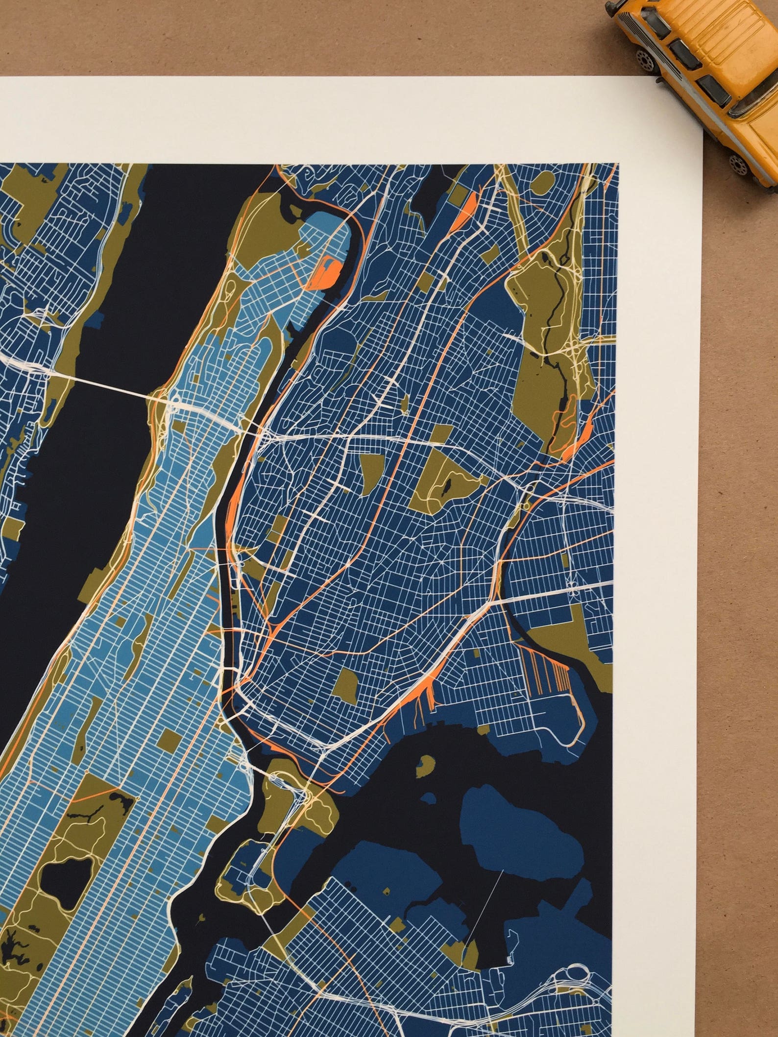 New York City Map Print Manhattan / Unframed Paper Print - Etsy