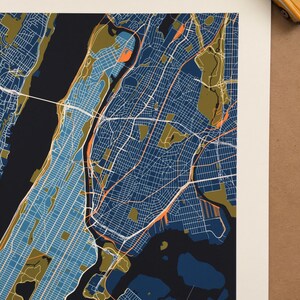 New York City Map Print Manhattan / Unframed Paper Print - Etsy