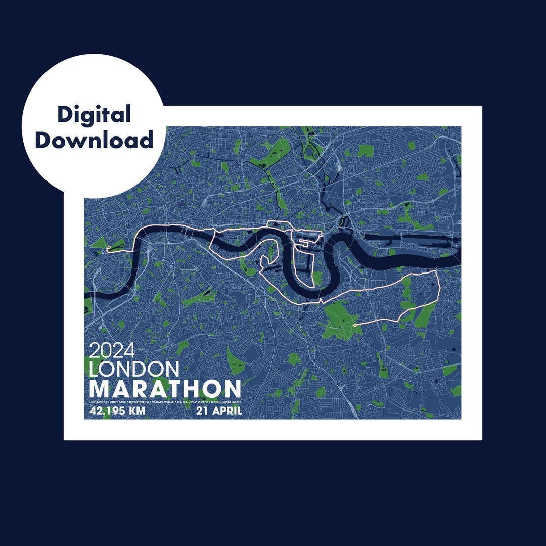 Digital Download 2024 London Marathon Map Poster - Etsy UK
