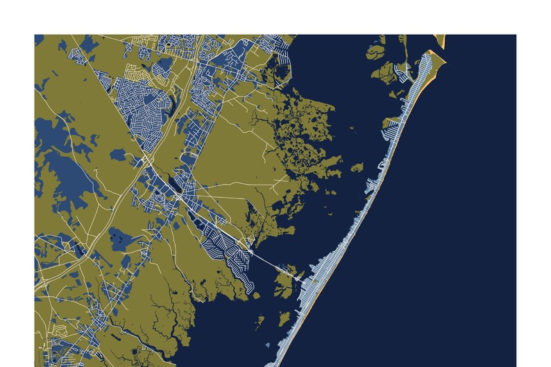 Digital Download Long Beach Island LBI New Jersey Map Poster - Etsy