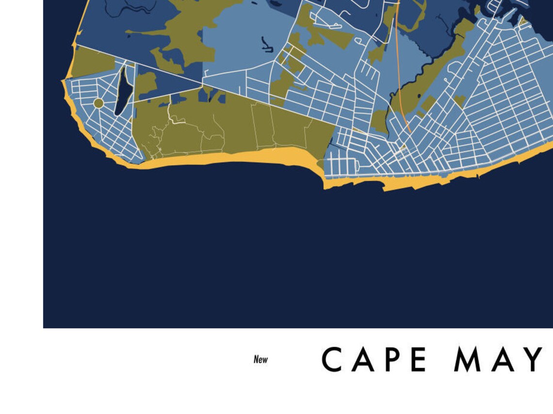 Cape May NJ Map Print / Unframed Paper Print - Etsy