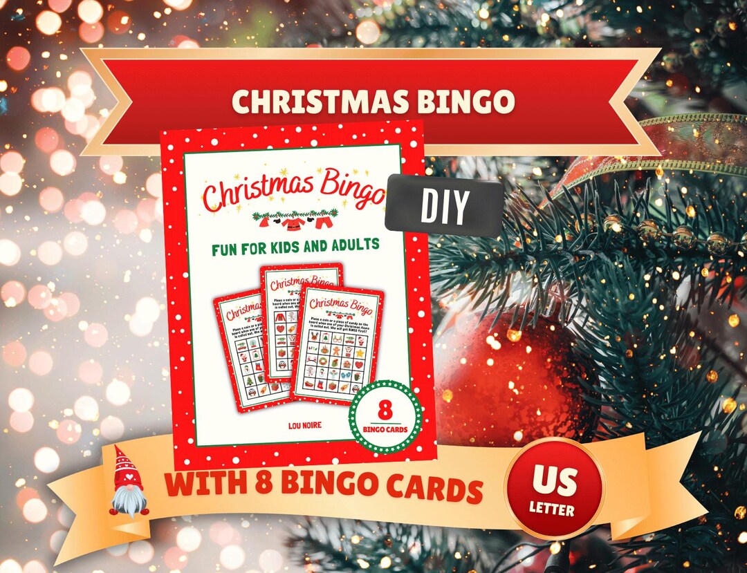 Christmas Bingo - Fun Family Holiday Game With 8 Unique Cards & Game ...