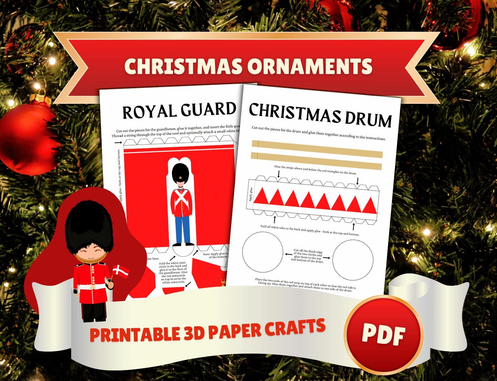 Nordic Christmas 3D Paper Crafts - DIY Scandinavian Ornaments - Royal ...