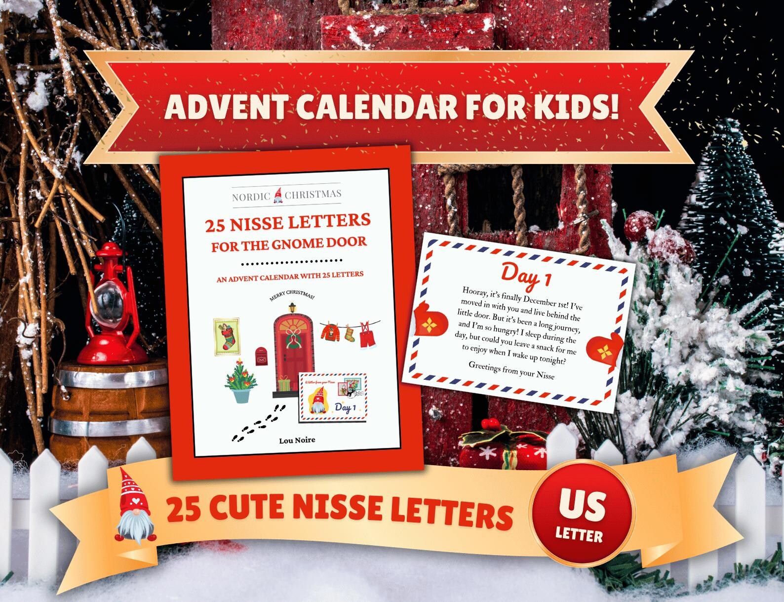 25 Nisse Letters for the Gnome Door Cozy Advent Calendar for a Nordic ...