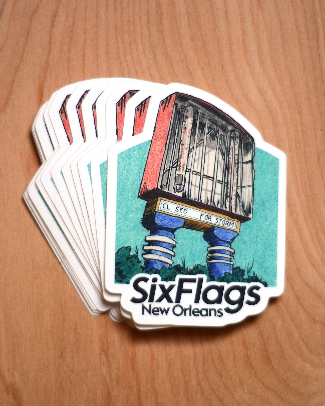 Six Flags New Orleans Vinyl Sticker-jazzland, Closed for Storm ...
