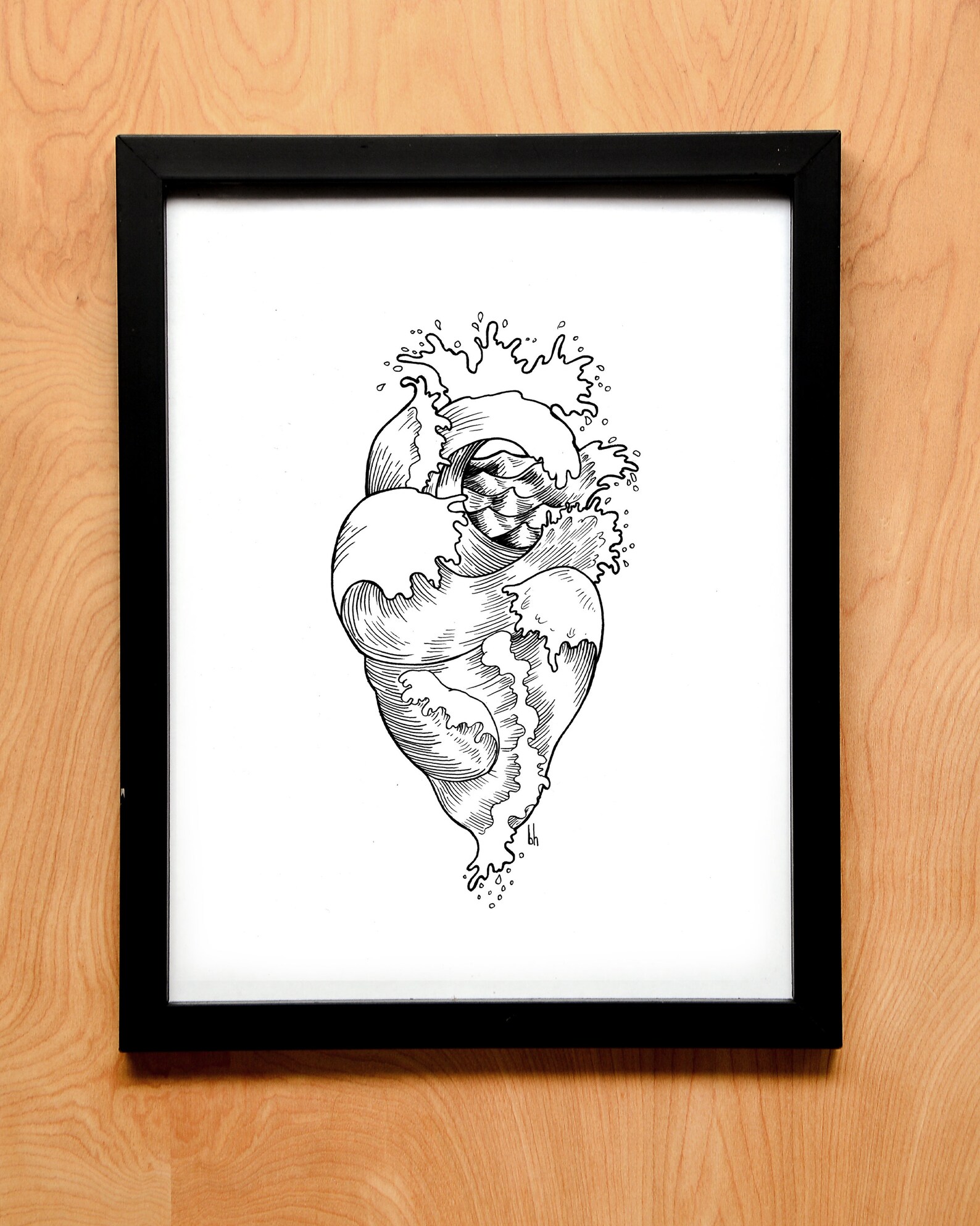 Ocean Waves Heart Print Heart Design - Etsy