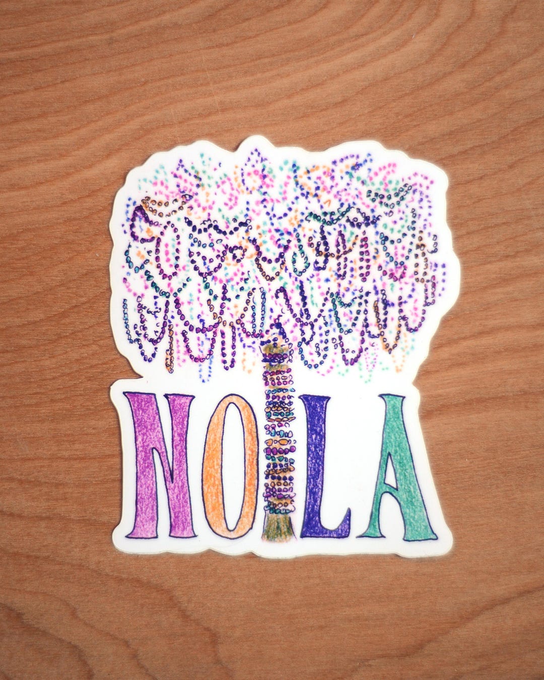 New Orleans NOLA Mardi Gras Bead Tree Vinyl Sticker - Etsy