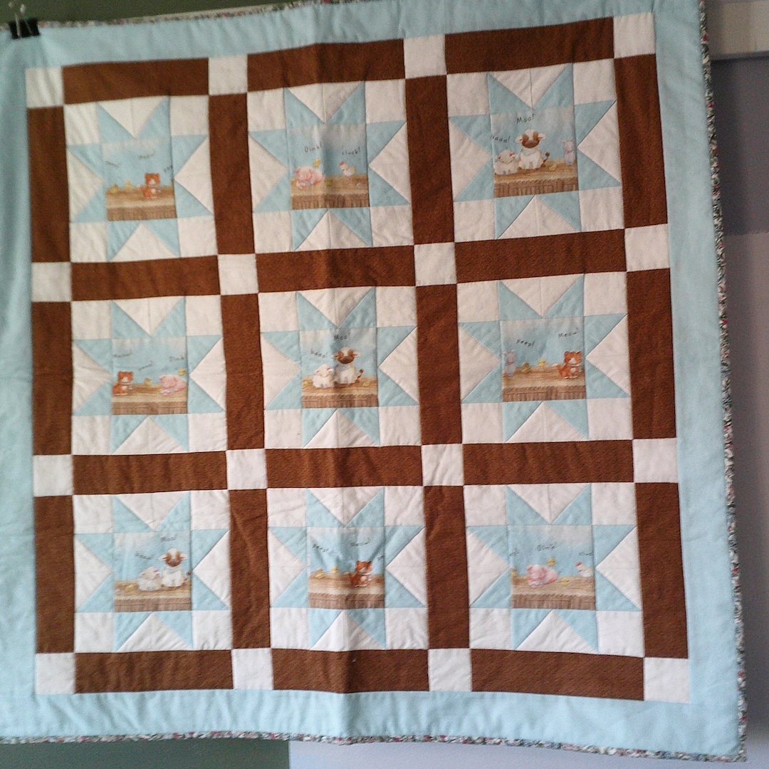 Farm Animals Baby Quilt - Etsy