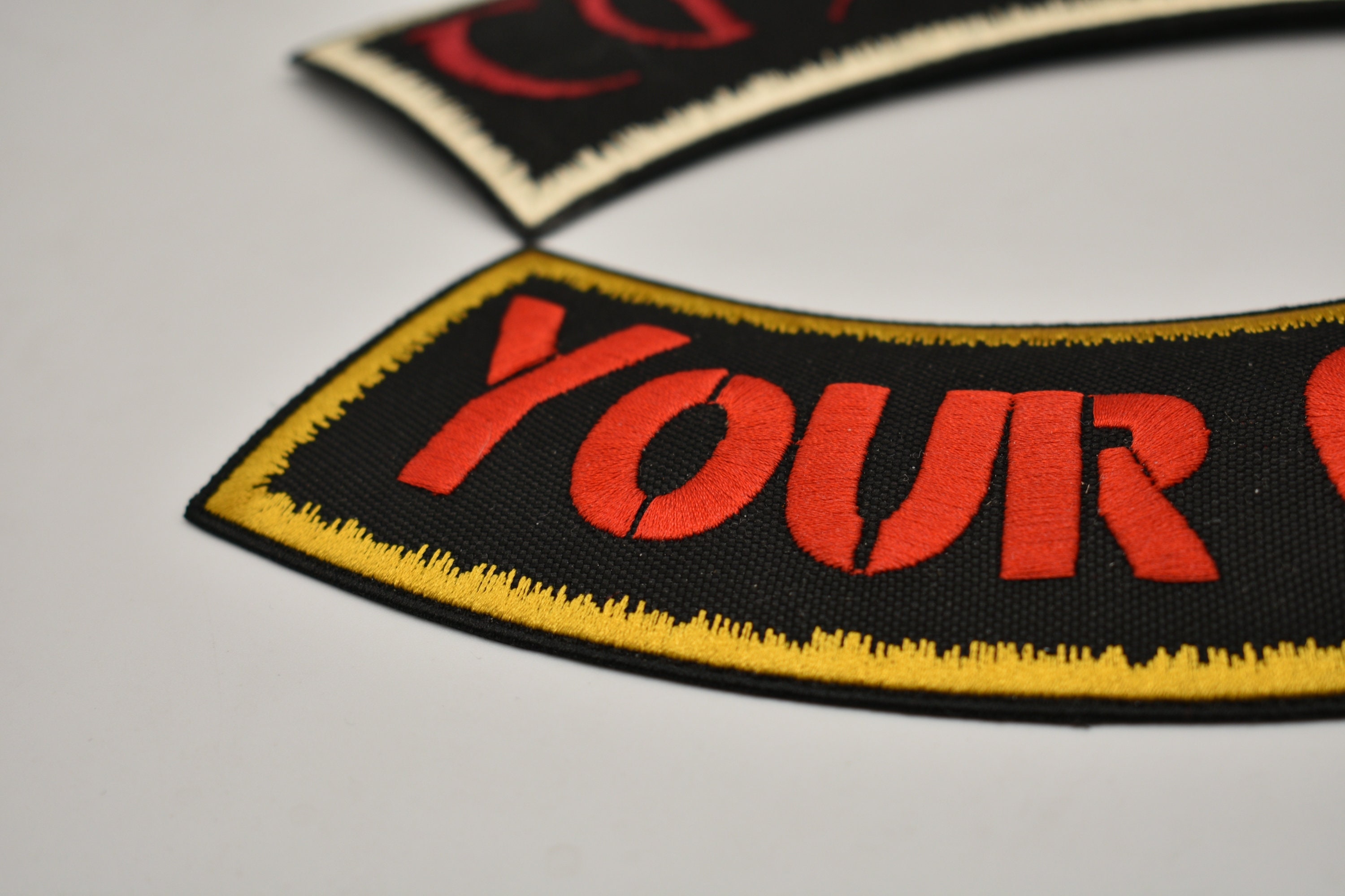 Custom Patches Top & Bottom Rocker Embroidered Patch Iron on | Etsy