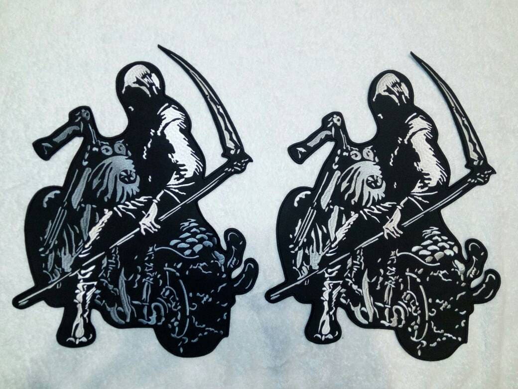 Grim Reaper patch. Grote schedel patches motorfiets. Grote | Etsy