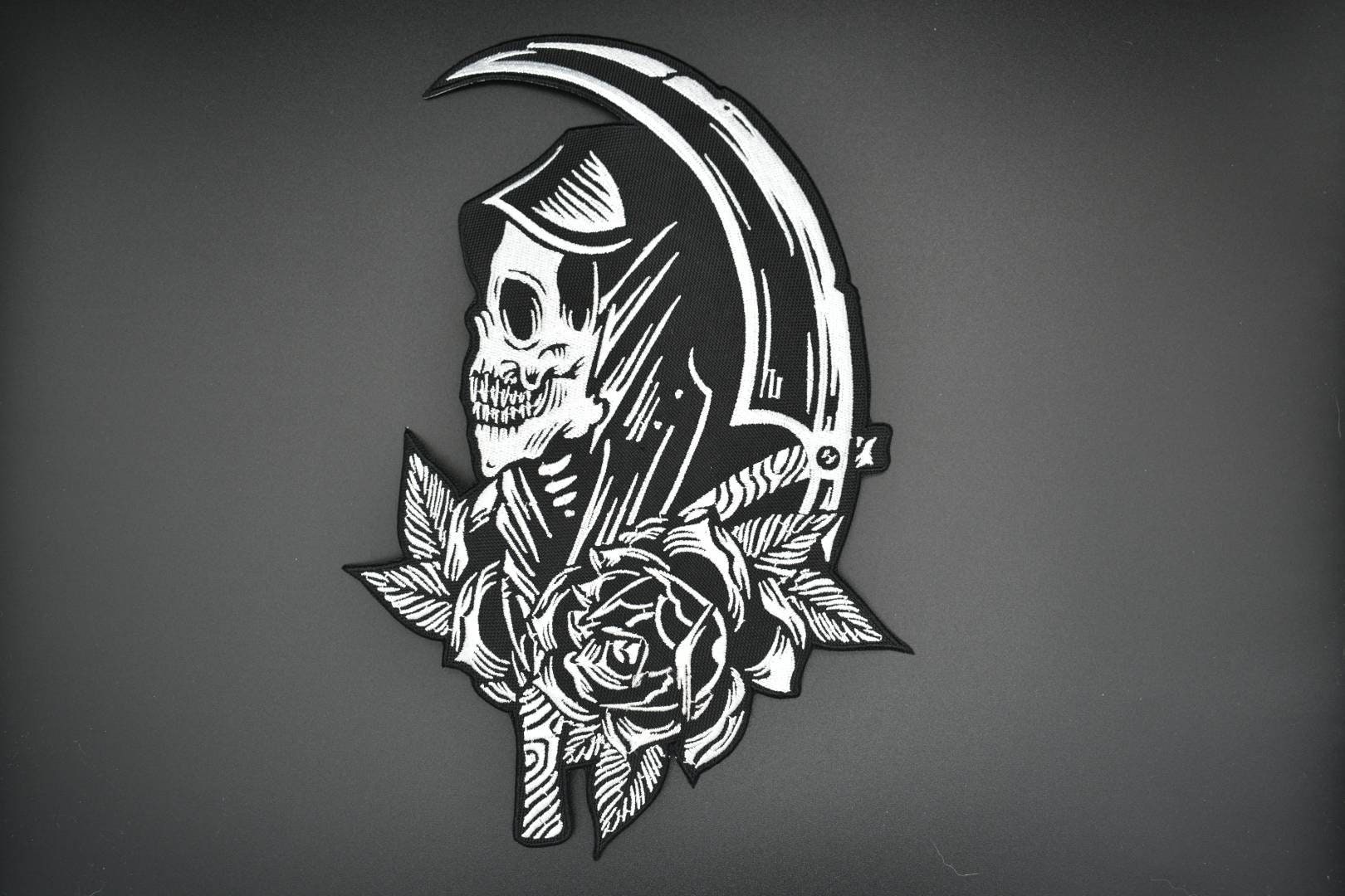 Large Grim Reaper patch. Large skull patches for jackets. | Etsy