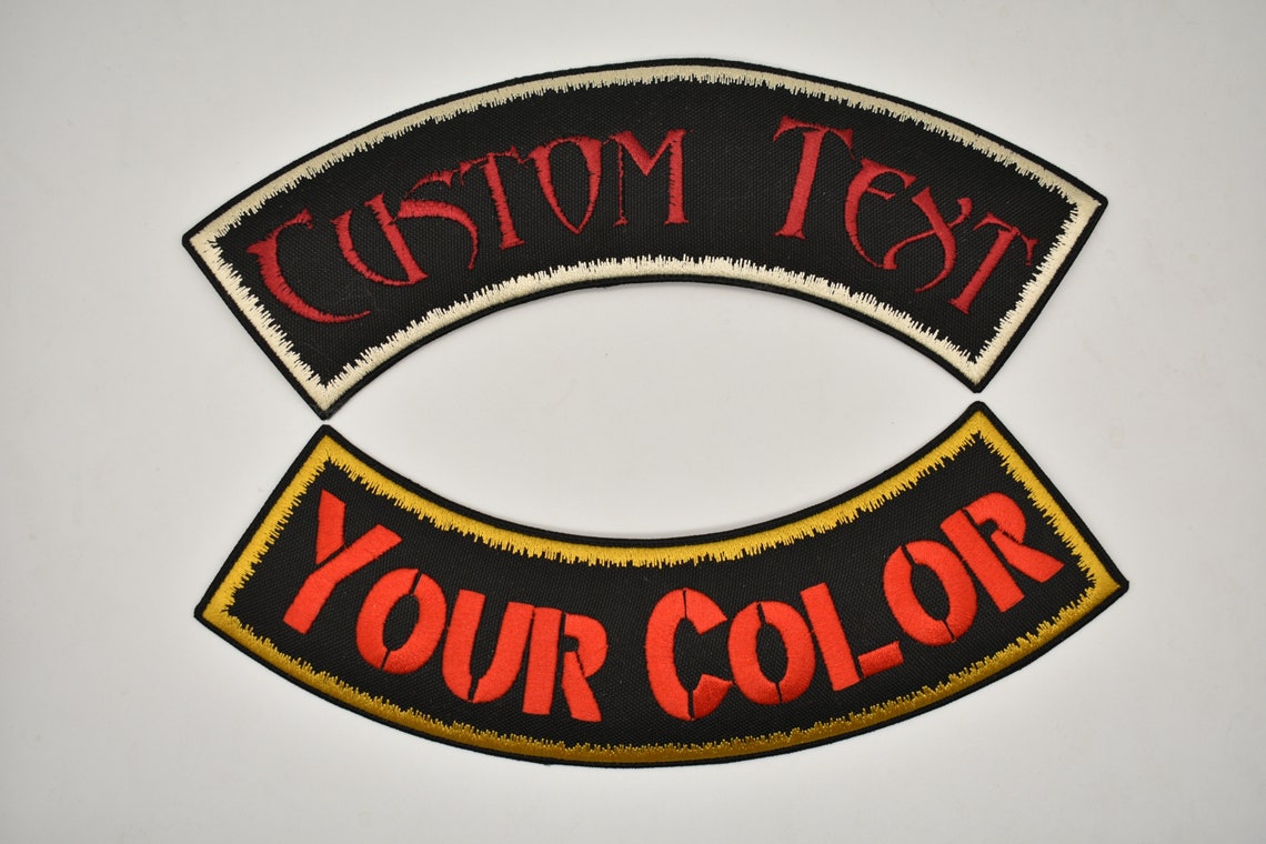 Custom Patches Top & Bottom Rocker Embroidered Patch Iron on | Etsy