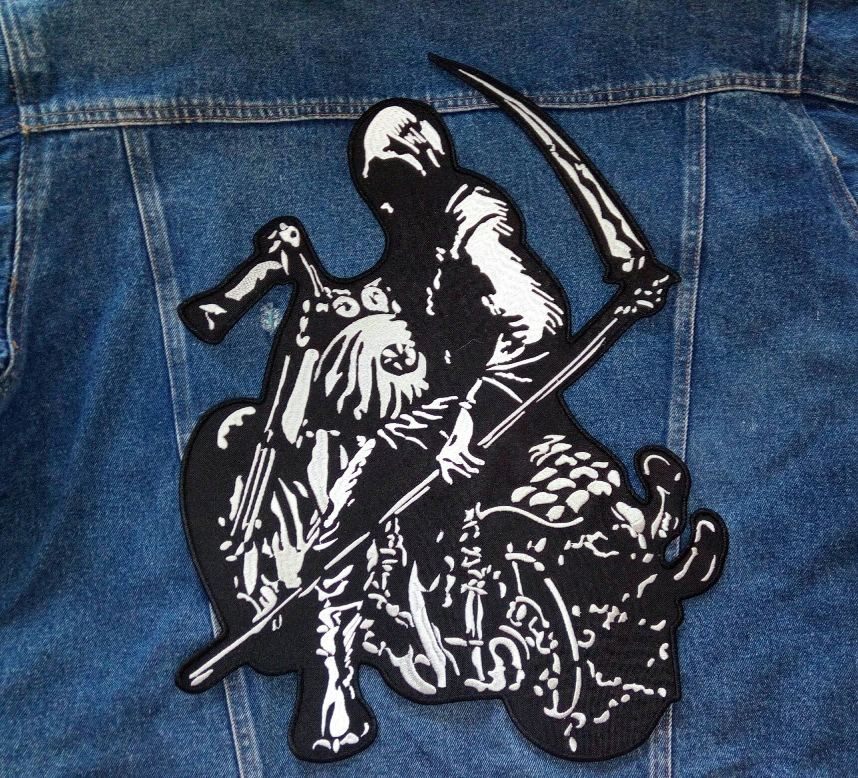 Grim Reaper patch. Large skull patches motorcycle. Large | Etsy