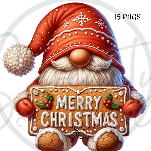 Gnome Christmas Clipart - Etsy
