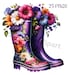 Garden Rain Boots Clipart, Floral Rain Boots, Watercolor Png, Wellies ...