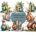 Snail Shell House Clipart, 18 PNG Watercolor Snail Clipart, Cute ...