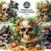 Swamp Skull Clipart Bundle, Creepy Gothic Bayou Skull PNG, Haunted ...