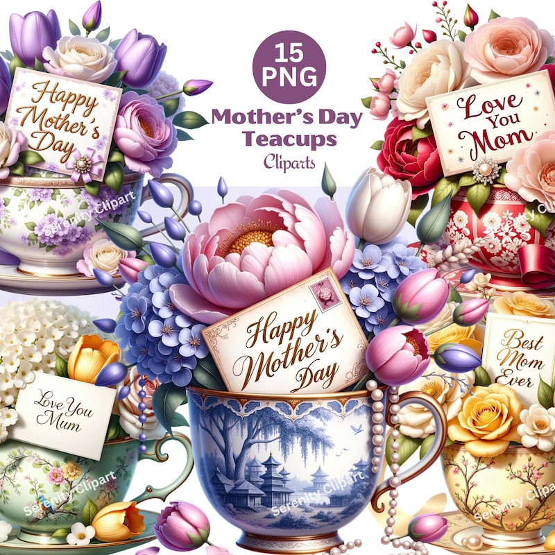Teacup Clipart - Etsy