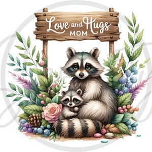 Watercolor Mothers Day Animal Clipart Bundle, Cute Mom Baby Family Clip ...