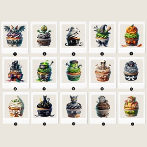 Halloween Cupcake Clipart, Cute Spooky PNG, Baking Clipart, Dessert ...