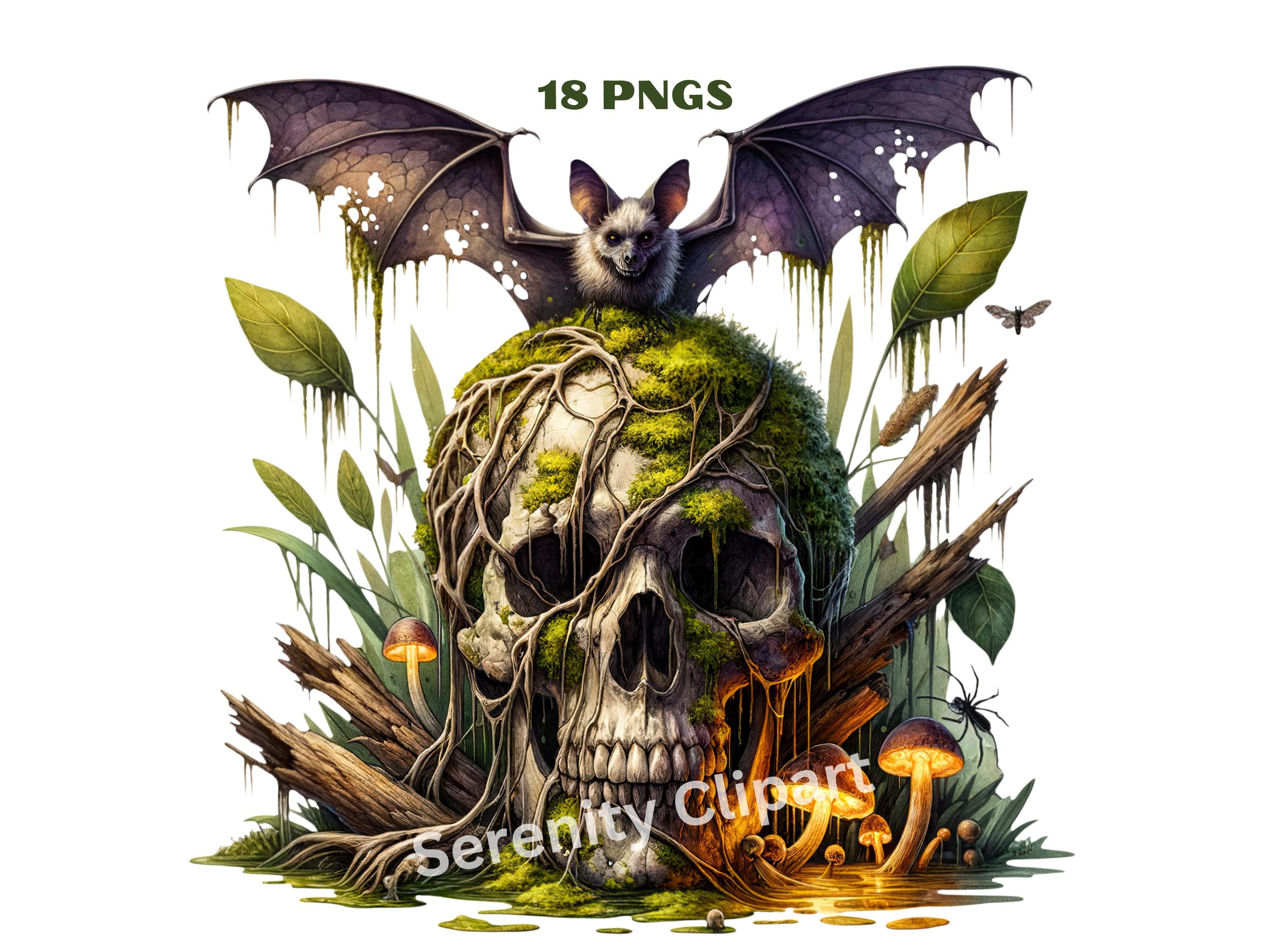 Swamp Skull Clipart Bundle: Gothic Bayou PNG (digital Download) - Etsy