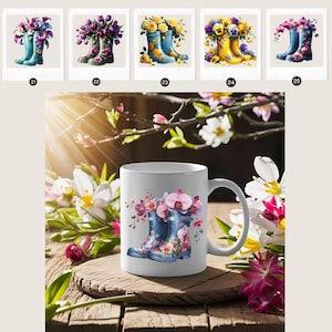 Garden Rain Boots Clipart, Floral Rain Boots, Watercolor Png, Wellies ...