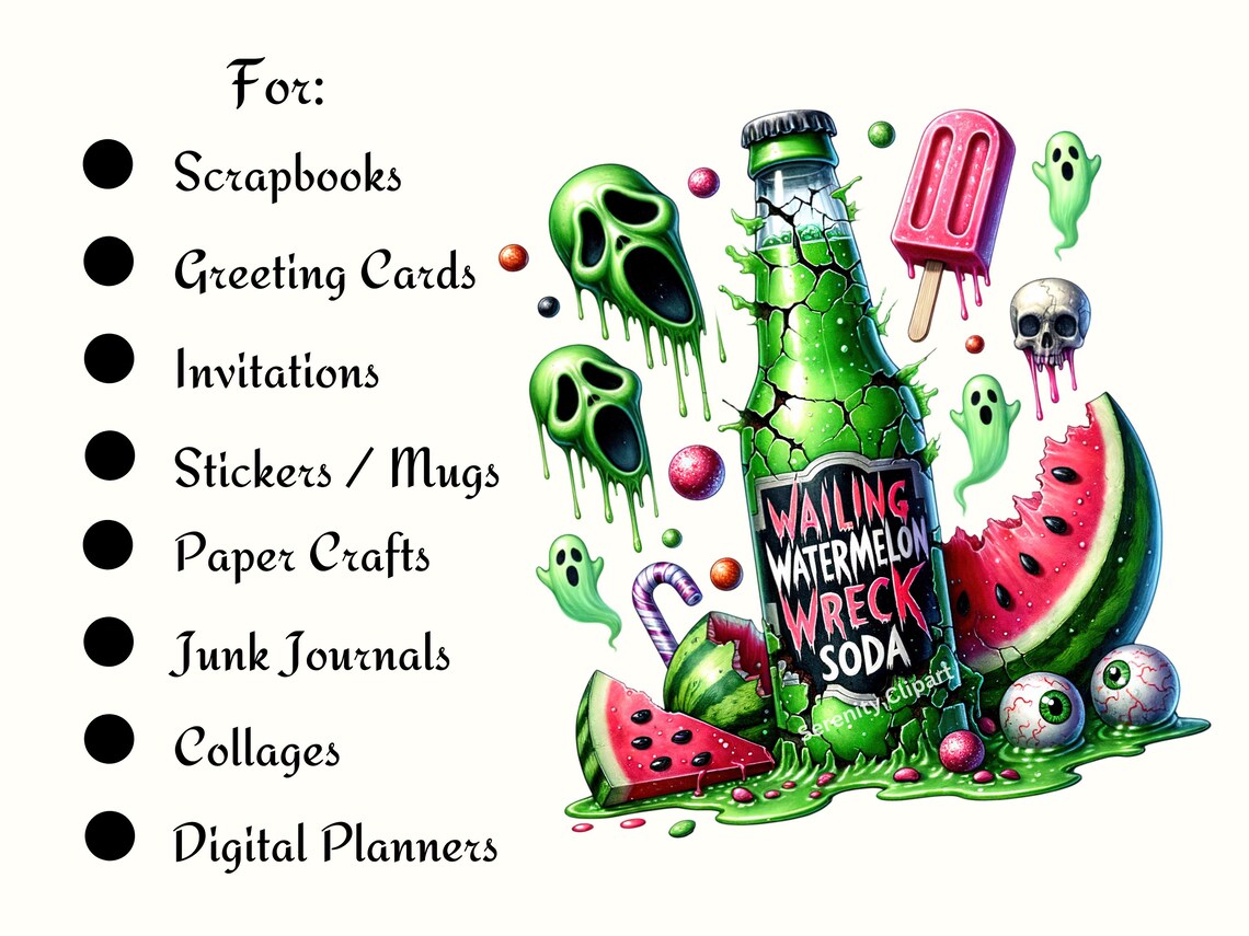 Spooky Halloween Soda Clipart: Eerie Drink PNG (digital Download) - Etsy