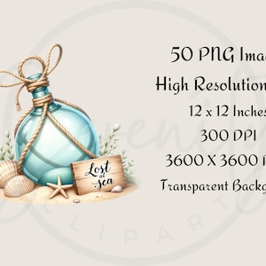 Watercolor Beach Clipart, Nautical Ocean Png, Summer Clipart, Tropical ...