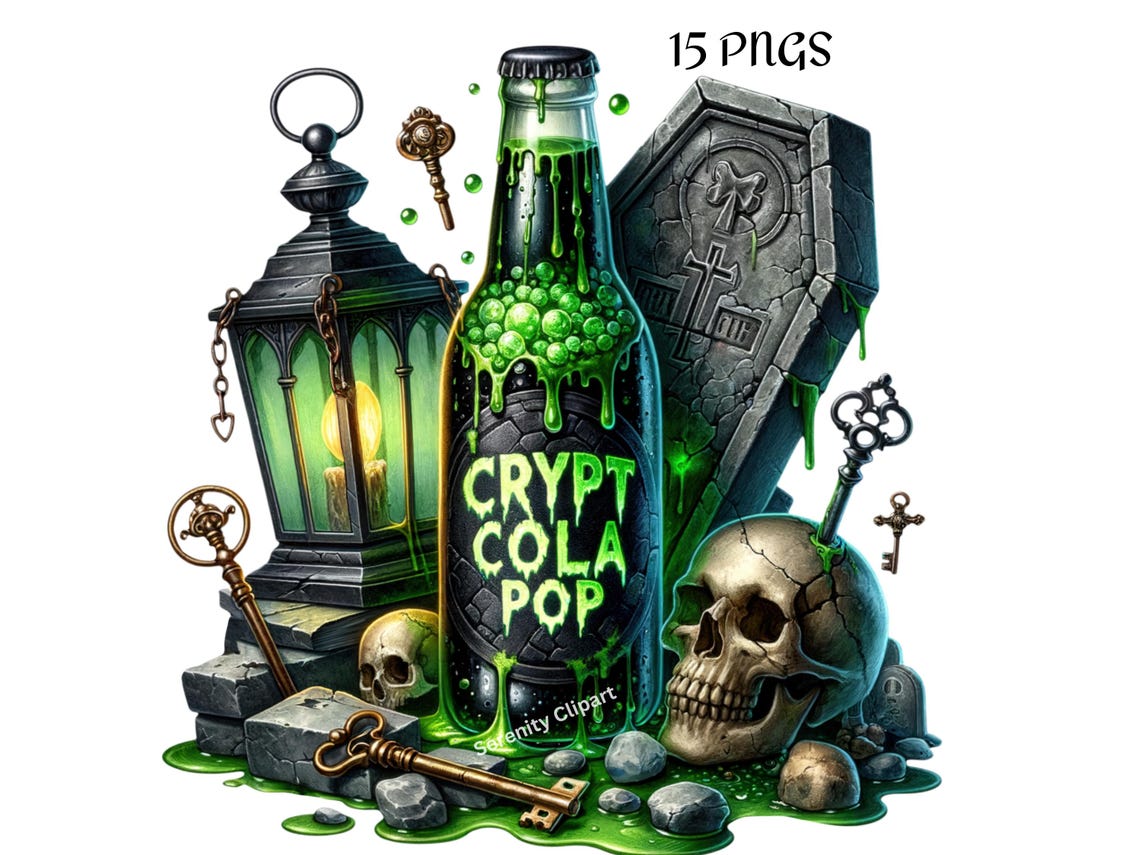 Spooky Halloween Soda Clipart: Eerie Drink PNG (digital Download) - Etsy