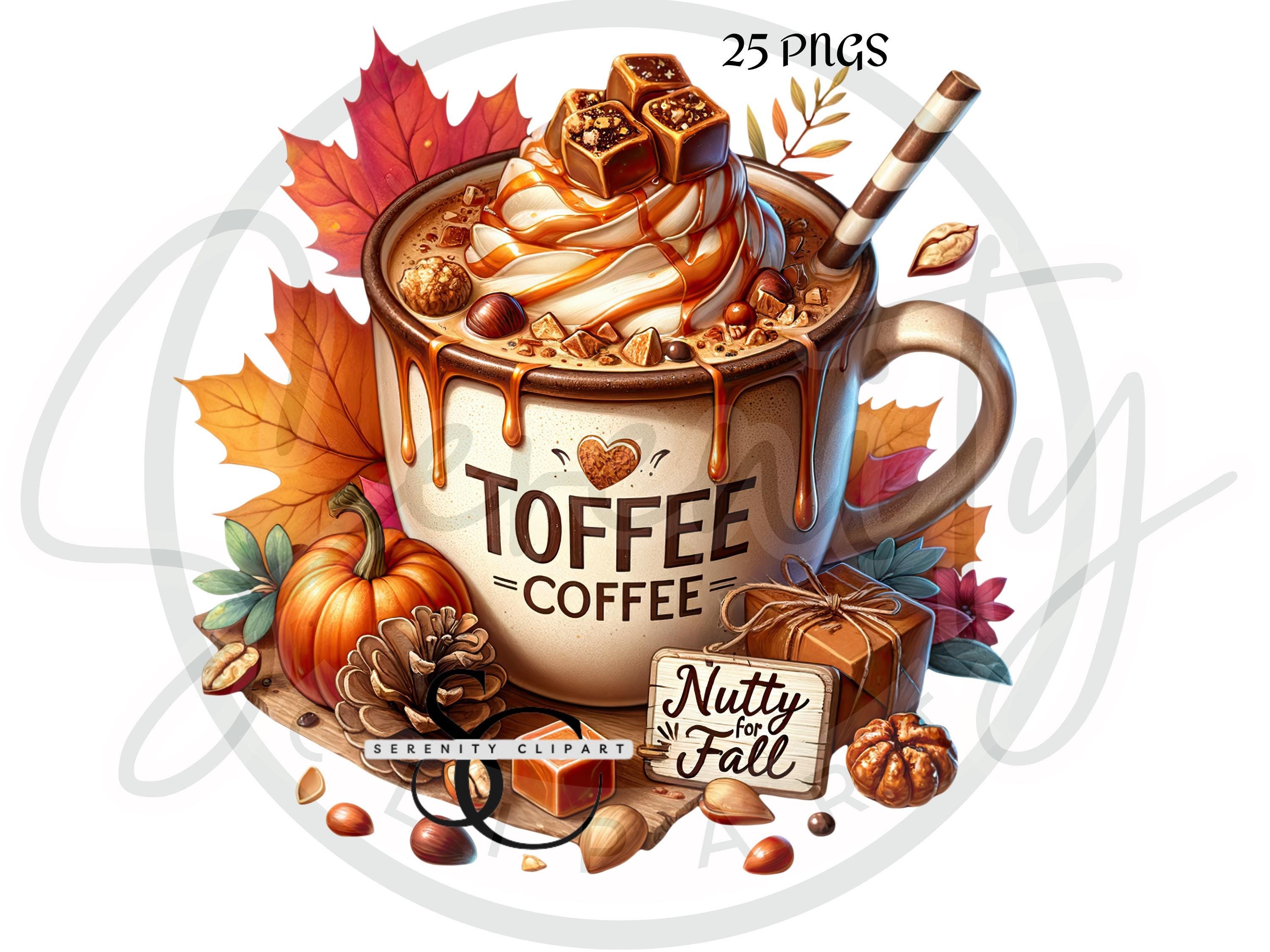 Autumn Coffee Clipart Bundle: Pumpkin Spice Latte, Fall Mugs (PNG ...