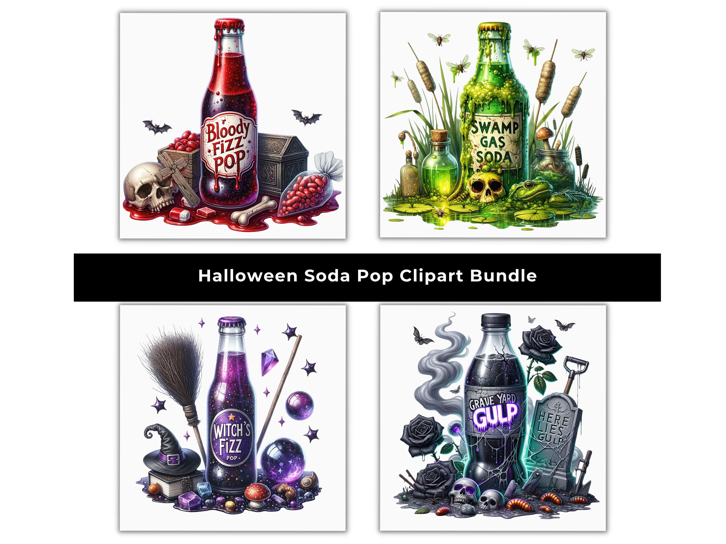 Spooky Halloween Soda Clipart: Eerie Drink PNG (digital Download) - Etsy