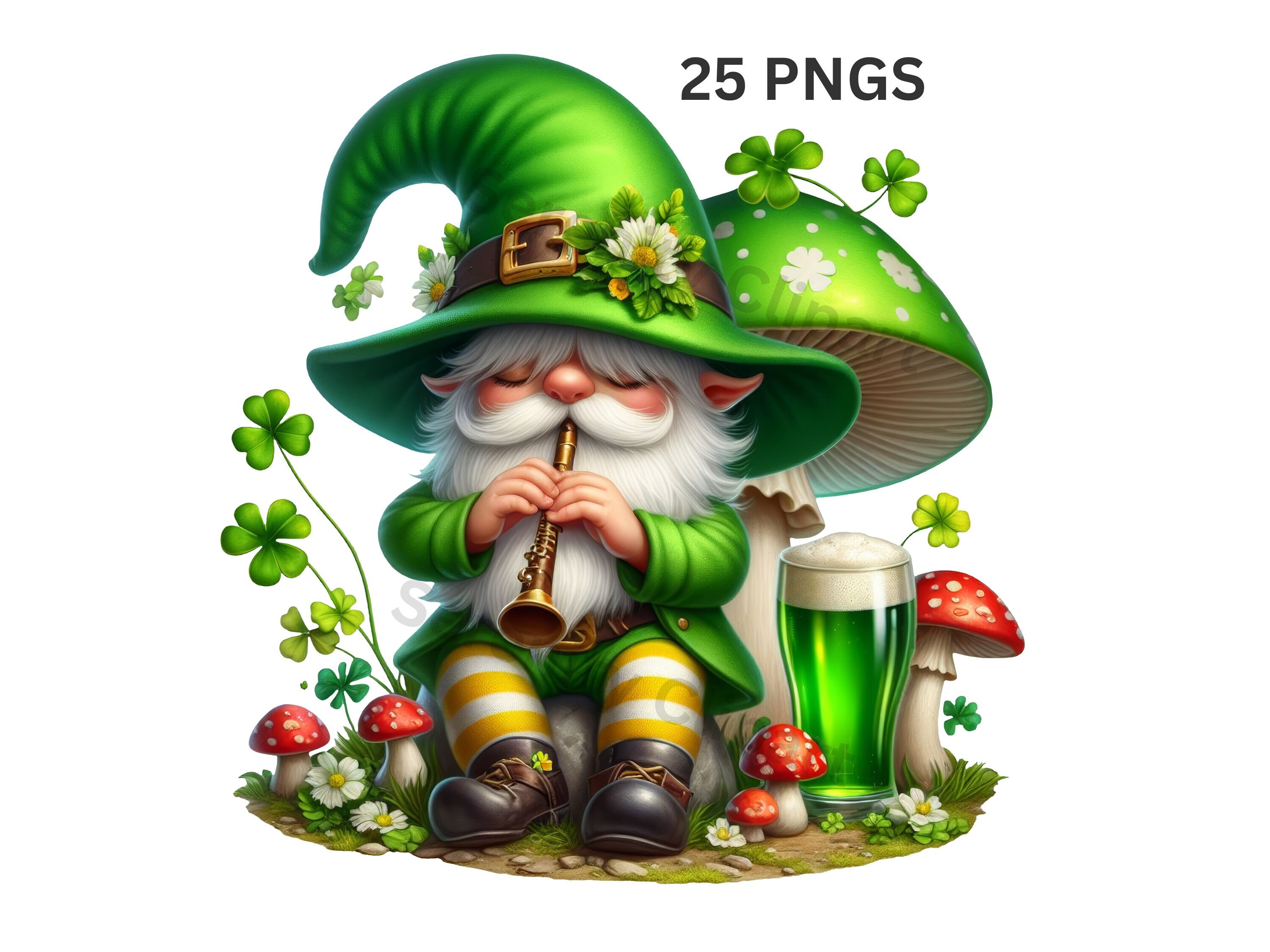 St Patrick Day Gnomes Clipart, Watercolor Saint Patricks Clipart, 25 ...