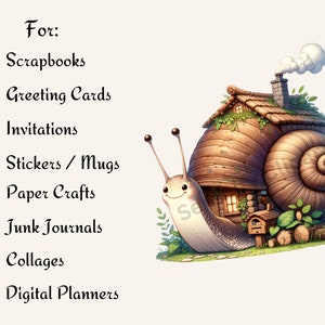 Watercolor Snail House Clipart: Cartoon Snail PNG Bundle (digital ...