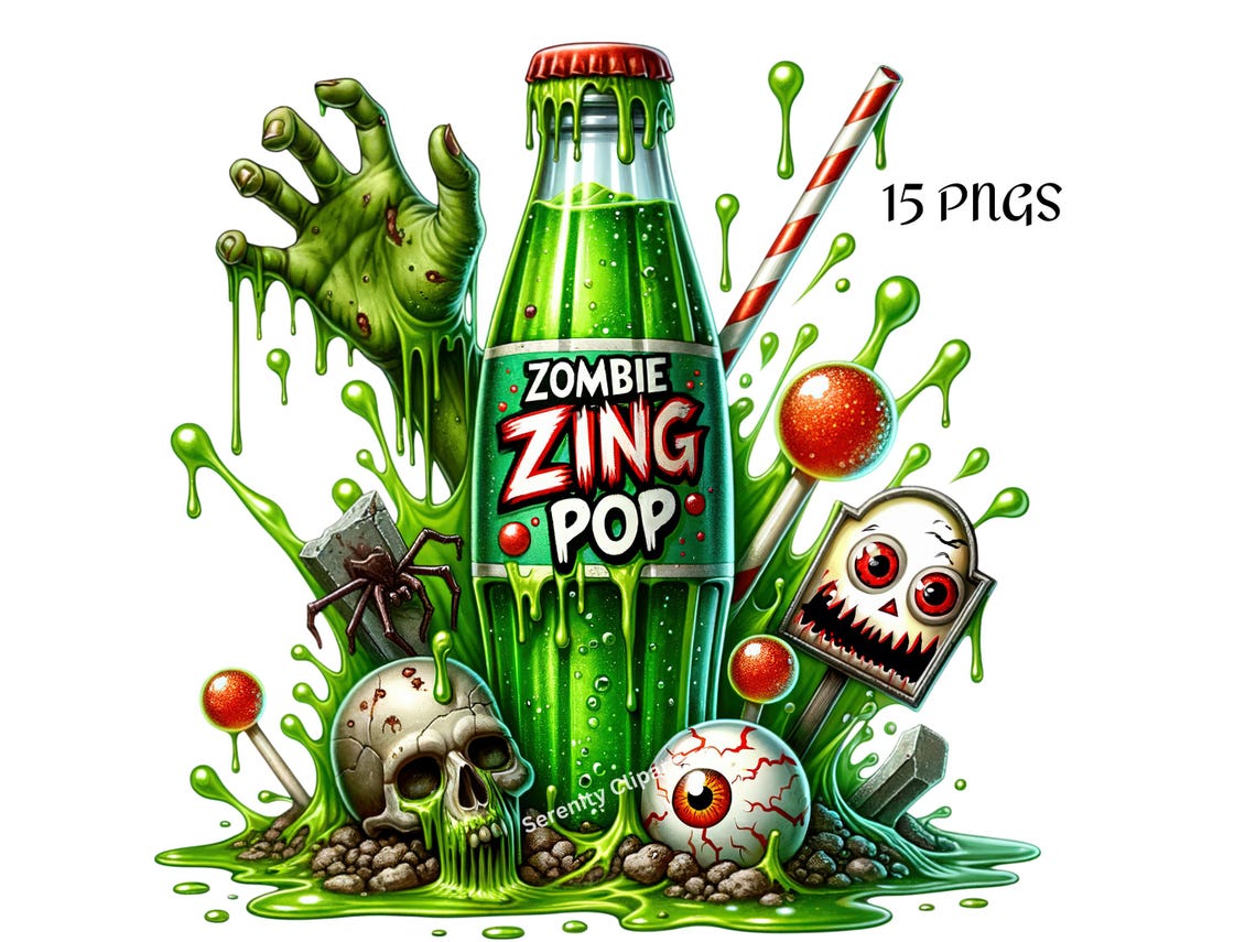 Spooky Halloween Soda Clipart: Eerie Drink PNG (digital Download) - Etsy