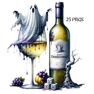 Watercolor Halloween Cocktail Clipart, 25 PNG, Drink Clipart, Halloween ...