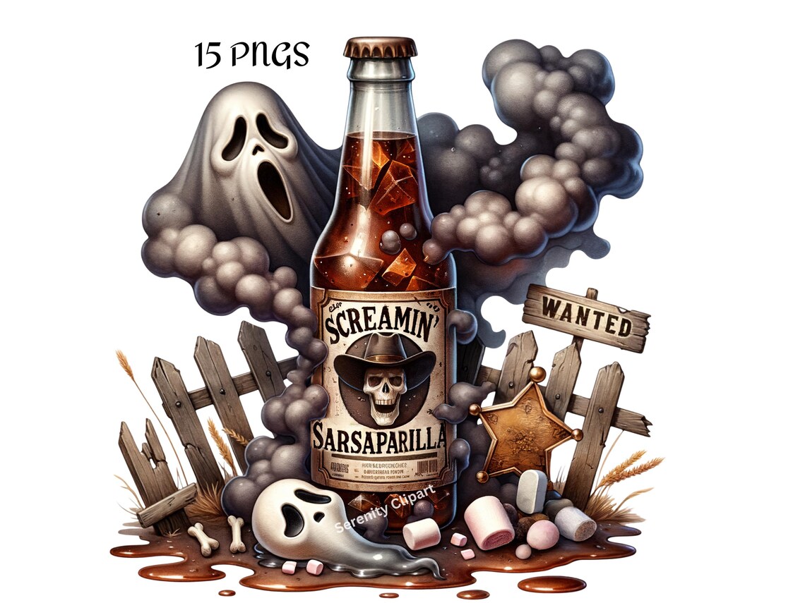 Spooky Halloween Soda Clipart: Eerie Drink PNG (digital Download) - Etsy